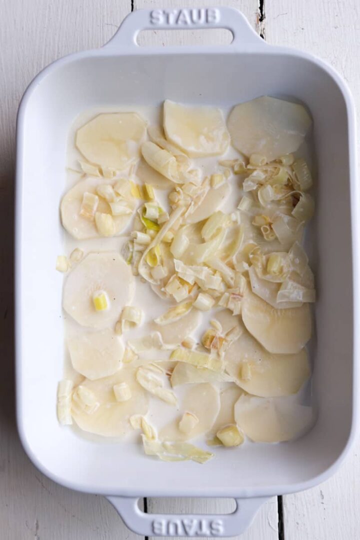 Cheesy Leeks and Potatoes Au Gratin - Season & Thyme