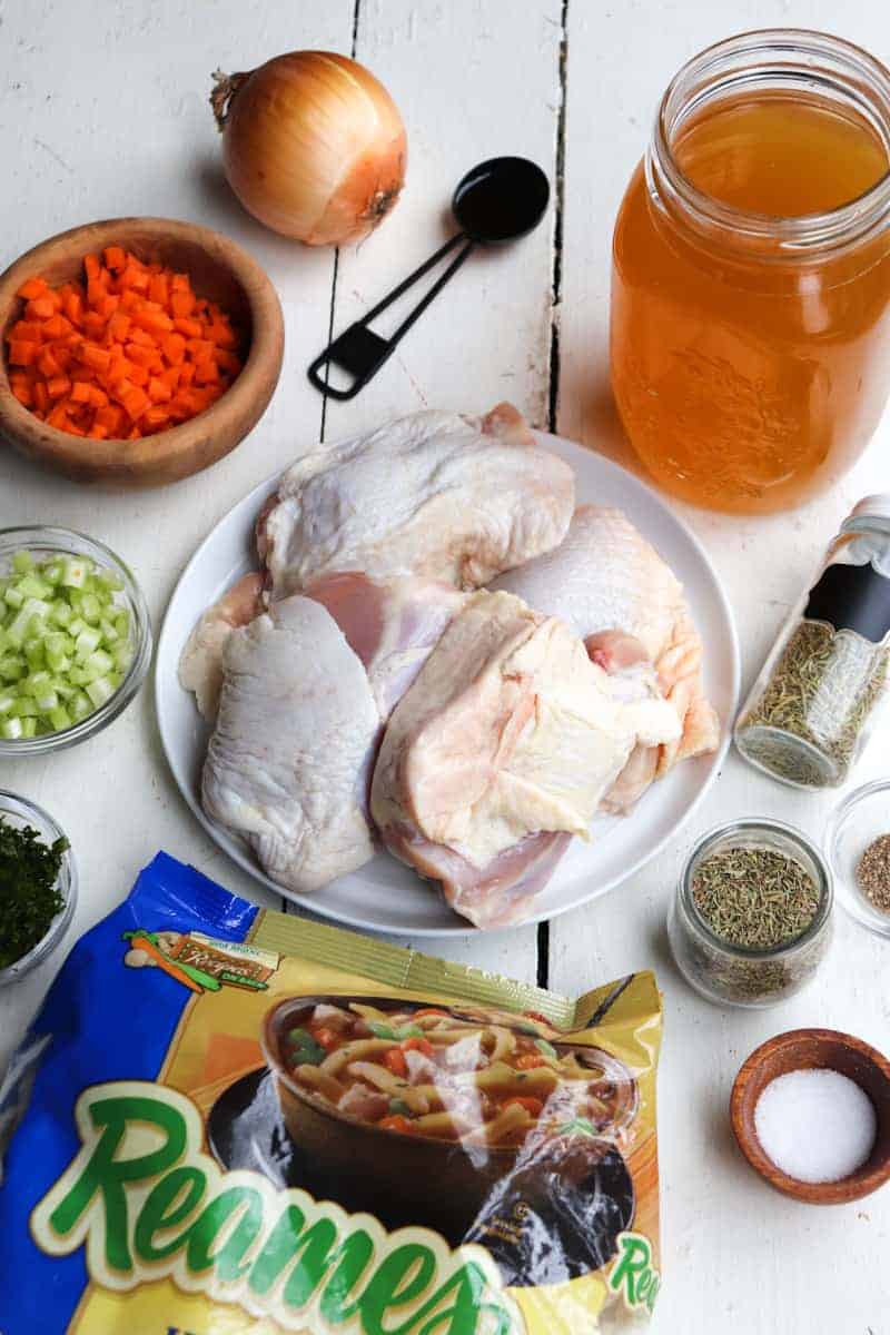 Classic Chicken Noodle Soup With Reames Noodles Season And Thyme