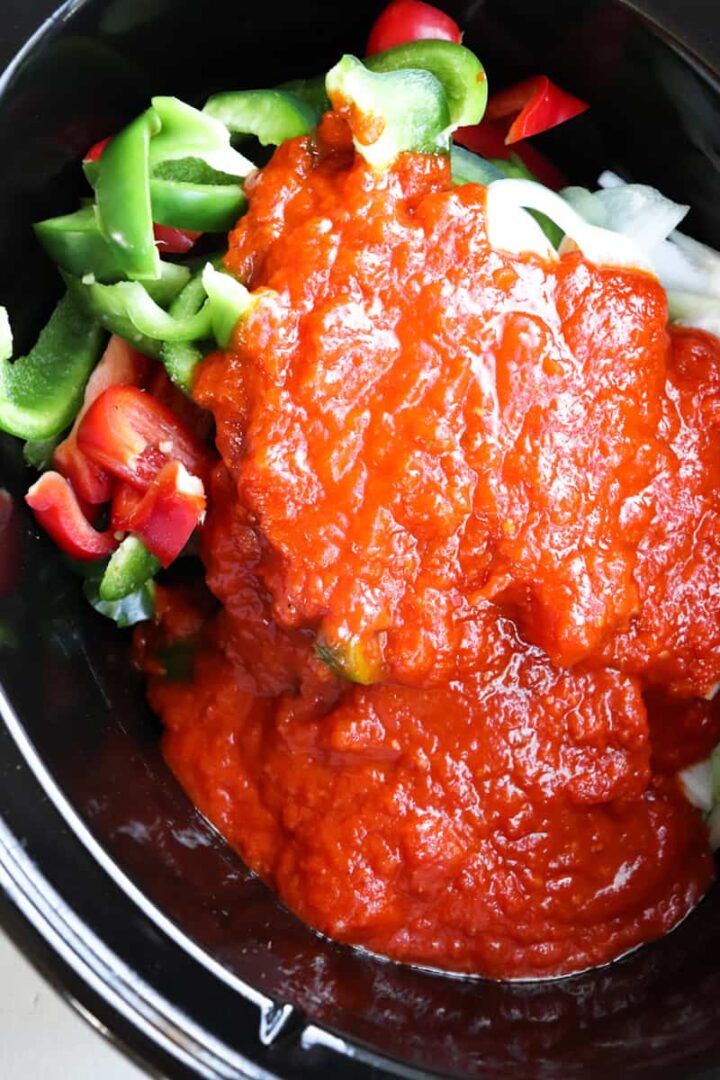 Crockpot Sausage and Peppers Rustica - Season & Thyme