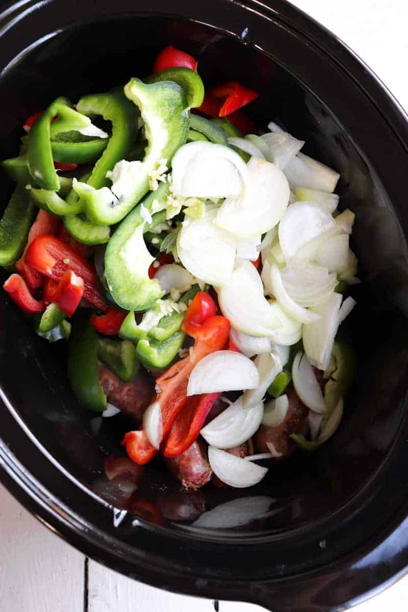 Crockpot Sausage and Peppers Rustica - Season & Thyme