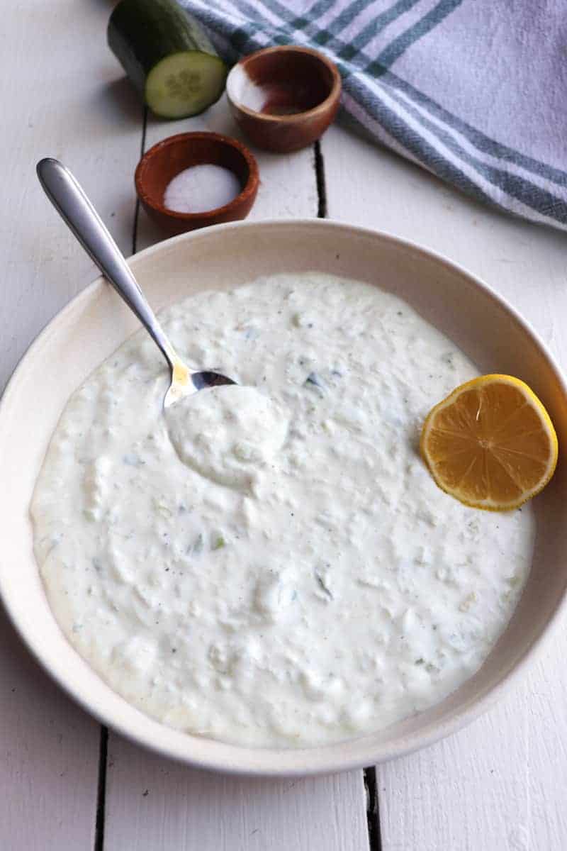 Garlicky Greek Yogurt and Cucumber Sauce (Tzatziki Sauce) - Season & Thyme