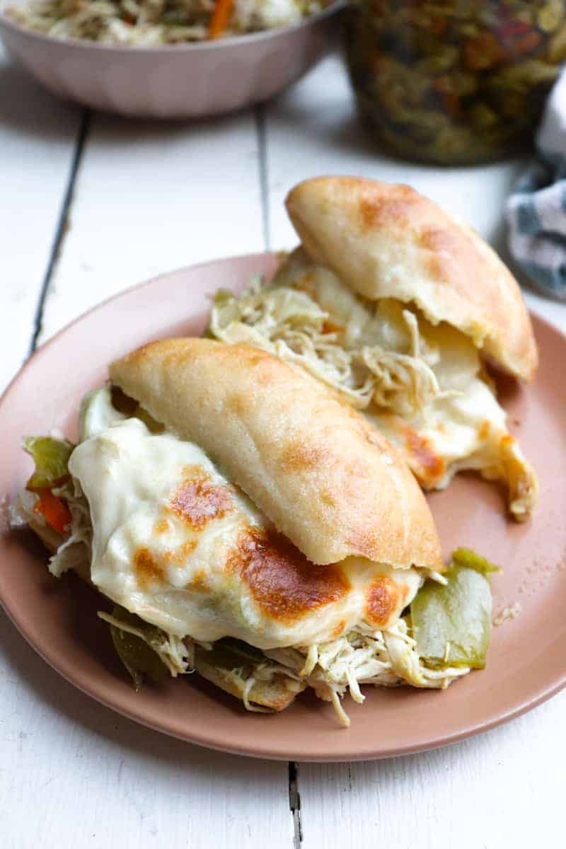 Crockpot Chicken Giardiniera Sandwiches - Season & Thyme
