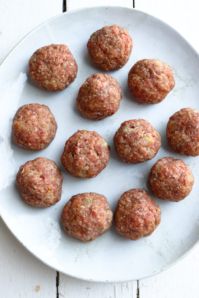 Giant Stuffed Meatballs with Mozzarella Cheese - Season & Thyme
