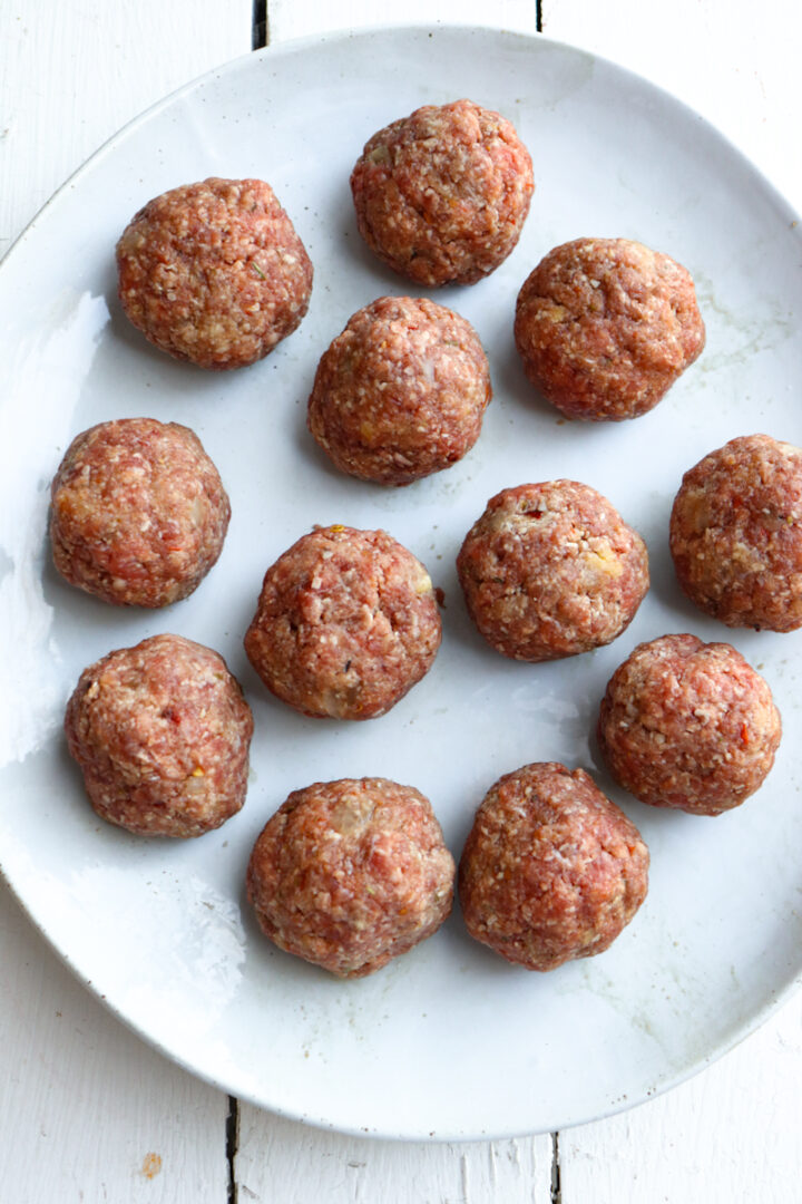 Giant Stuffed Meatballs with Mozzarella Cheese - Season & Thyme