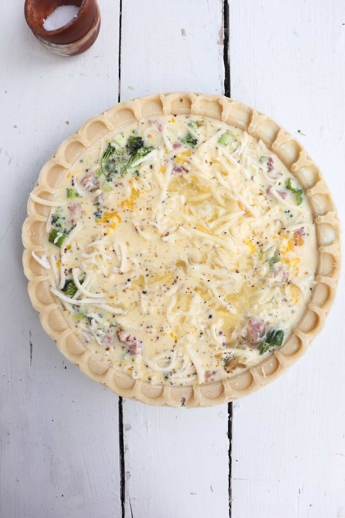 Ham and Broccoli Quiche with Frozen Pie Crust - Season & Thyme